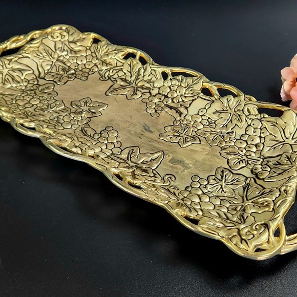 Dining | Vintage Godinger Silver Art Co Rectangle Tray Grapes Wine ...